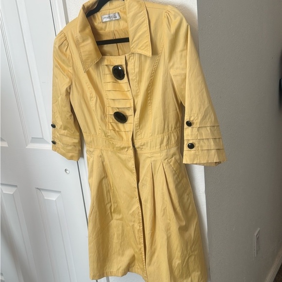 Jackets & Coats | Yellow Trench Coat With Aline Silhouette And Tailored ...